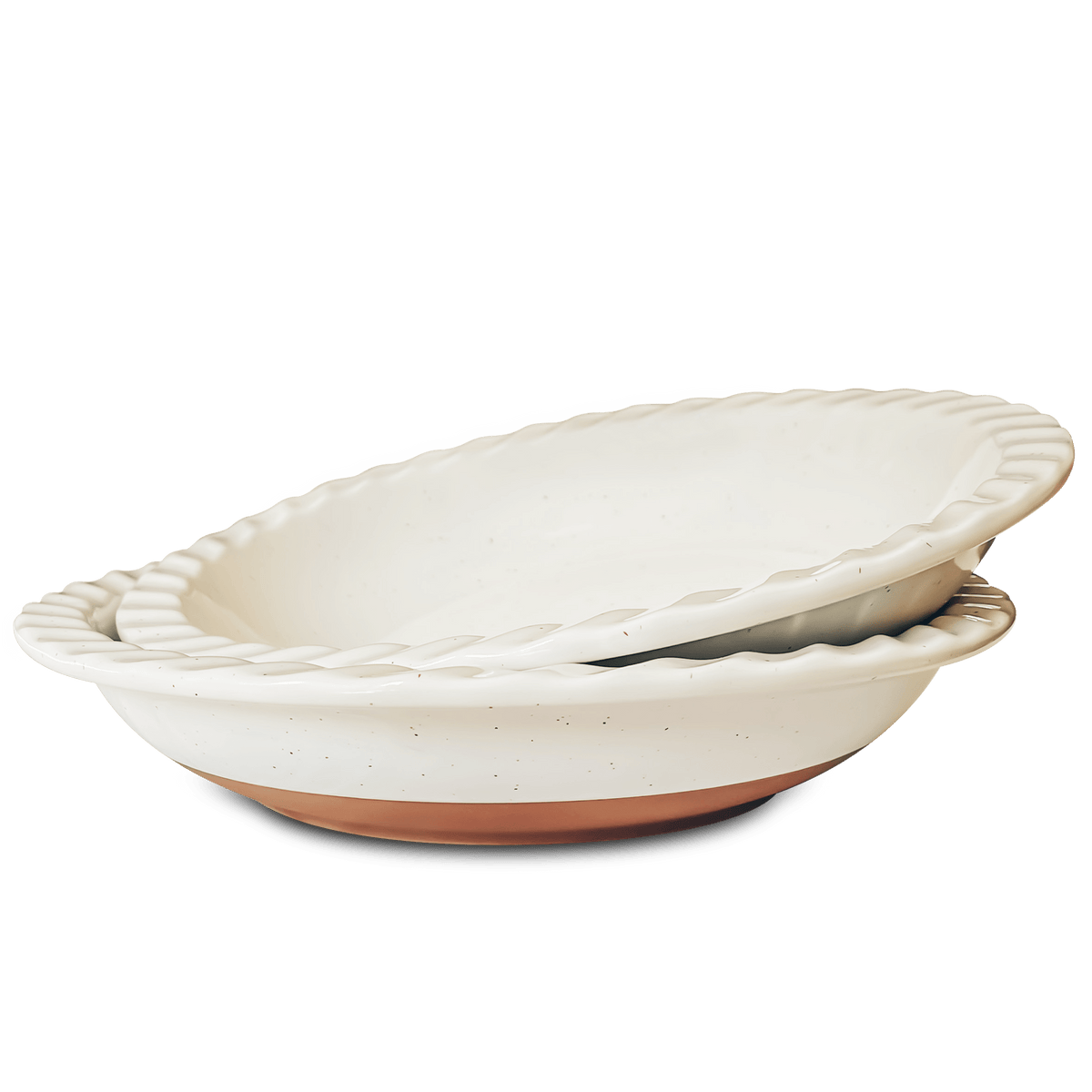 Shallow Pie Pan Set Of 2 9in Vanilla White MORA CERAMICS shallow-pie-pan-set-of-2-9in-vanilla-white-mora-ceramics